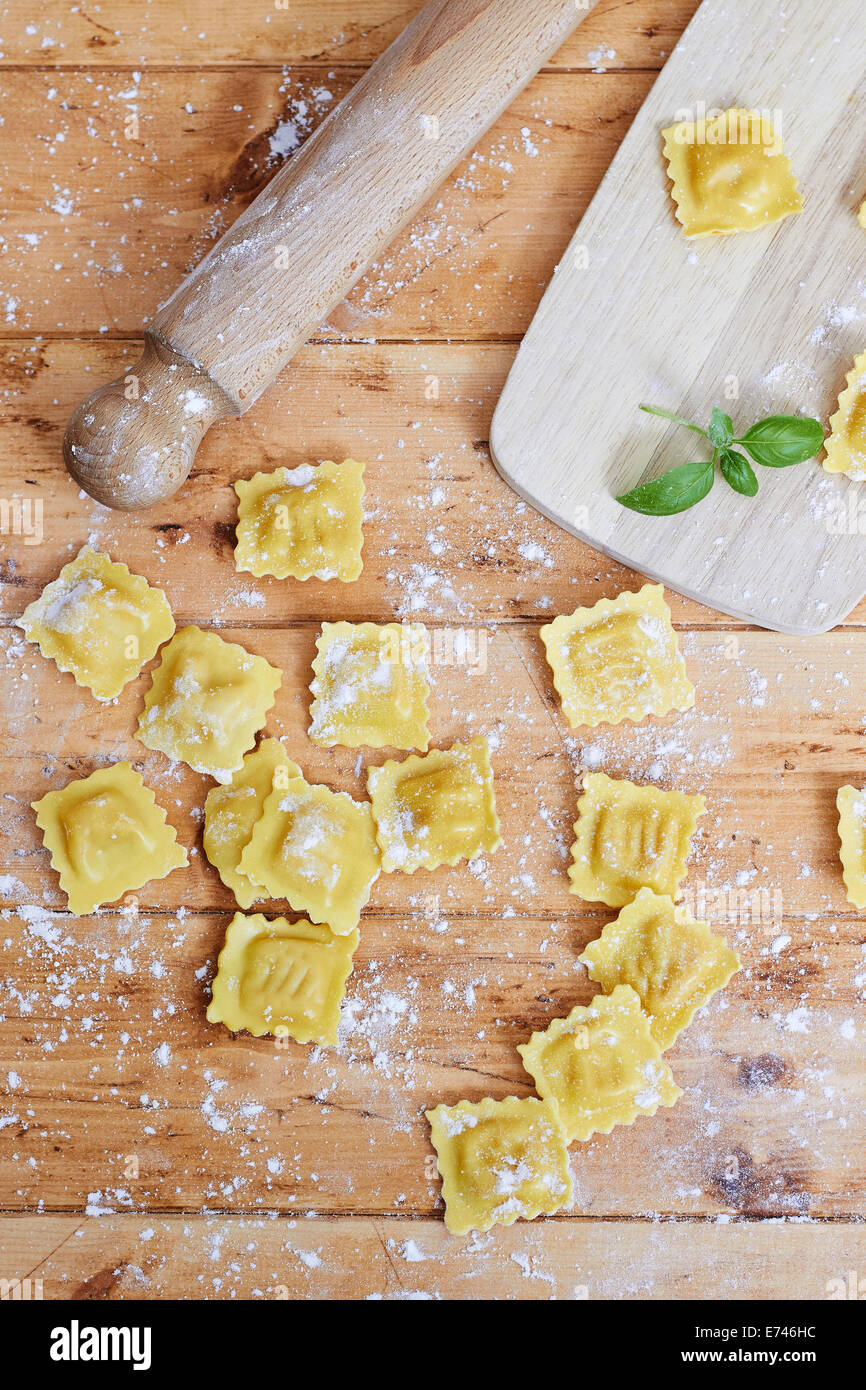 Uncooked ravioli basil in hi-res stock photography and images - Alamy