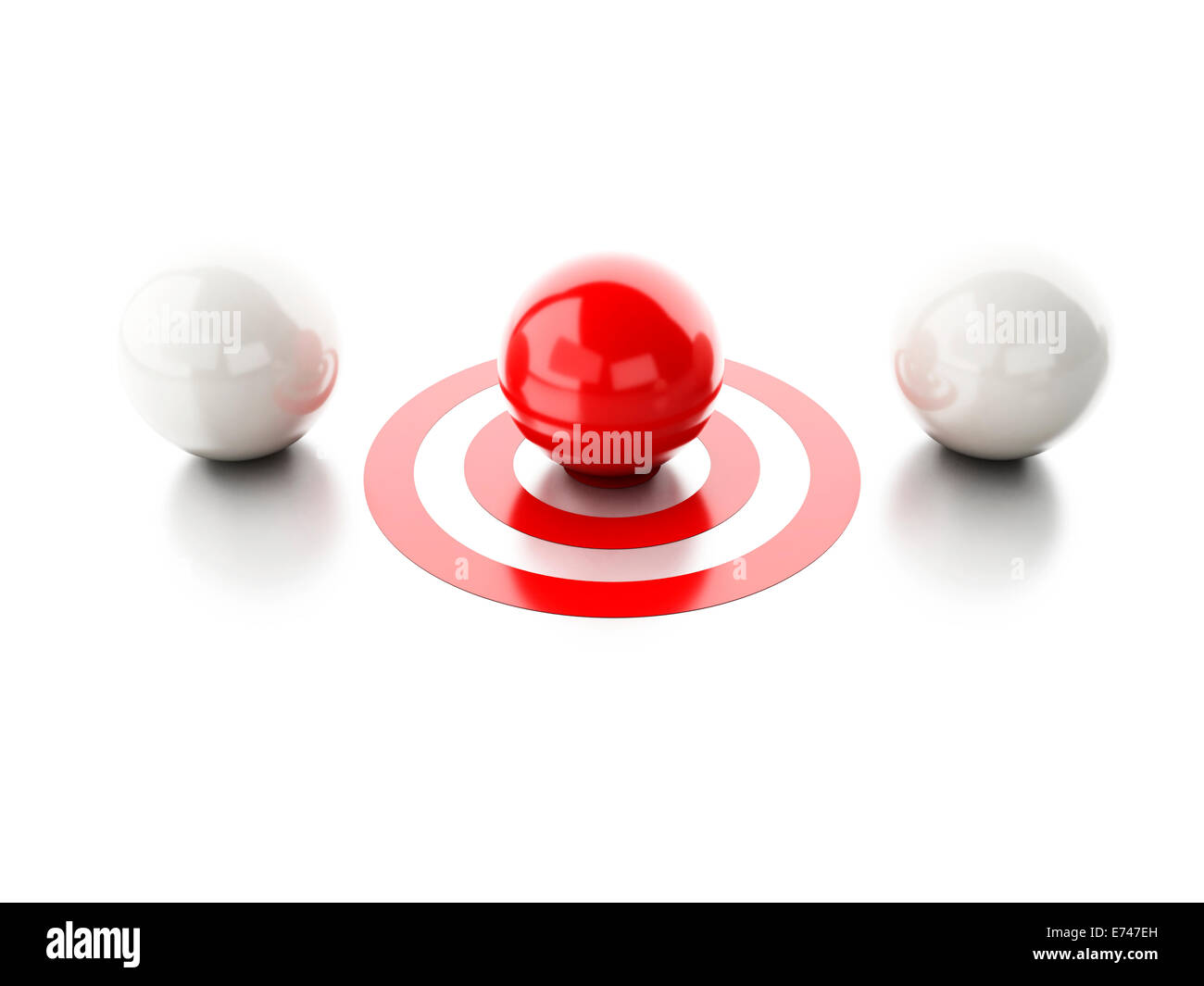 image of 3d red ball on target. business leadership success concept ...