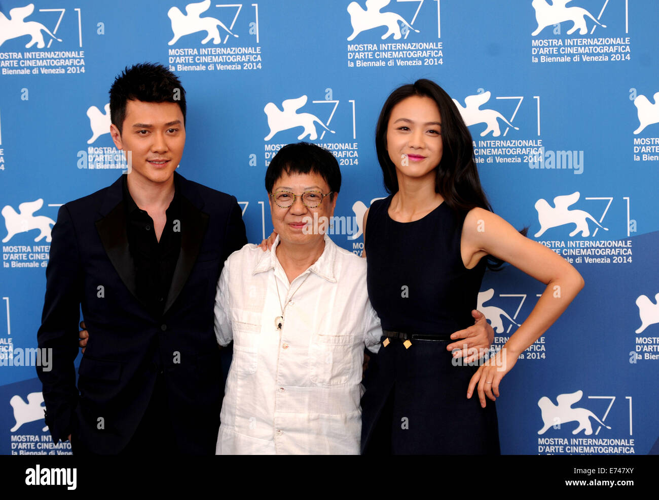 Venice, Italy. 6th Sep, 2014. Director Ann Hui (C), actress Tang Wei ...