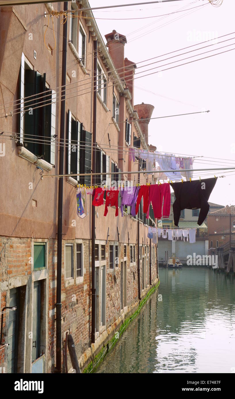Hanging clothes in Venice, Italy Stock Photo - Alamy