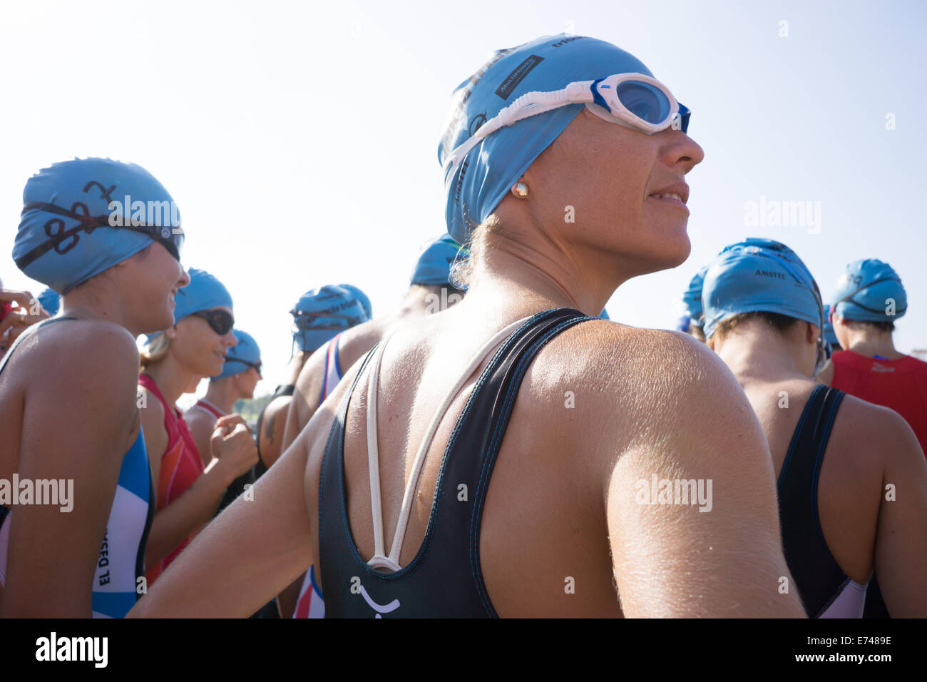 Valencia, Spain. 6th September, 2014. A woman athlete preparing for the ...