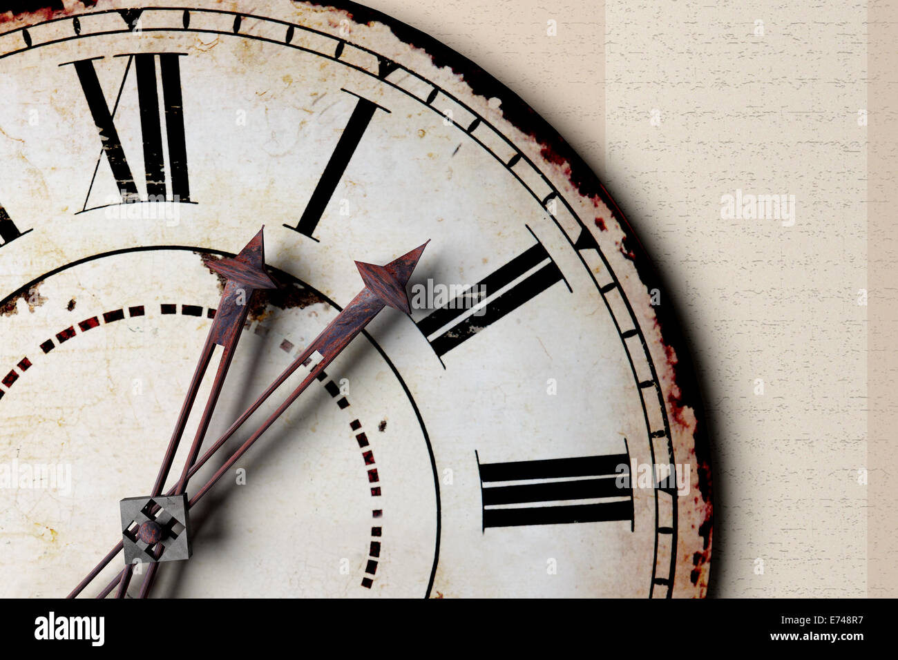 3d design of a strange antique clock Stock Photo - Alamy