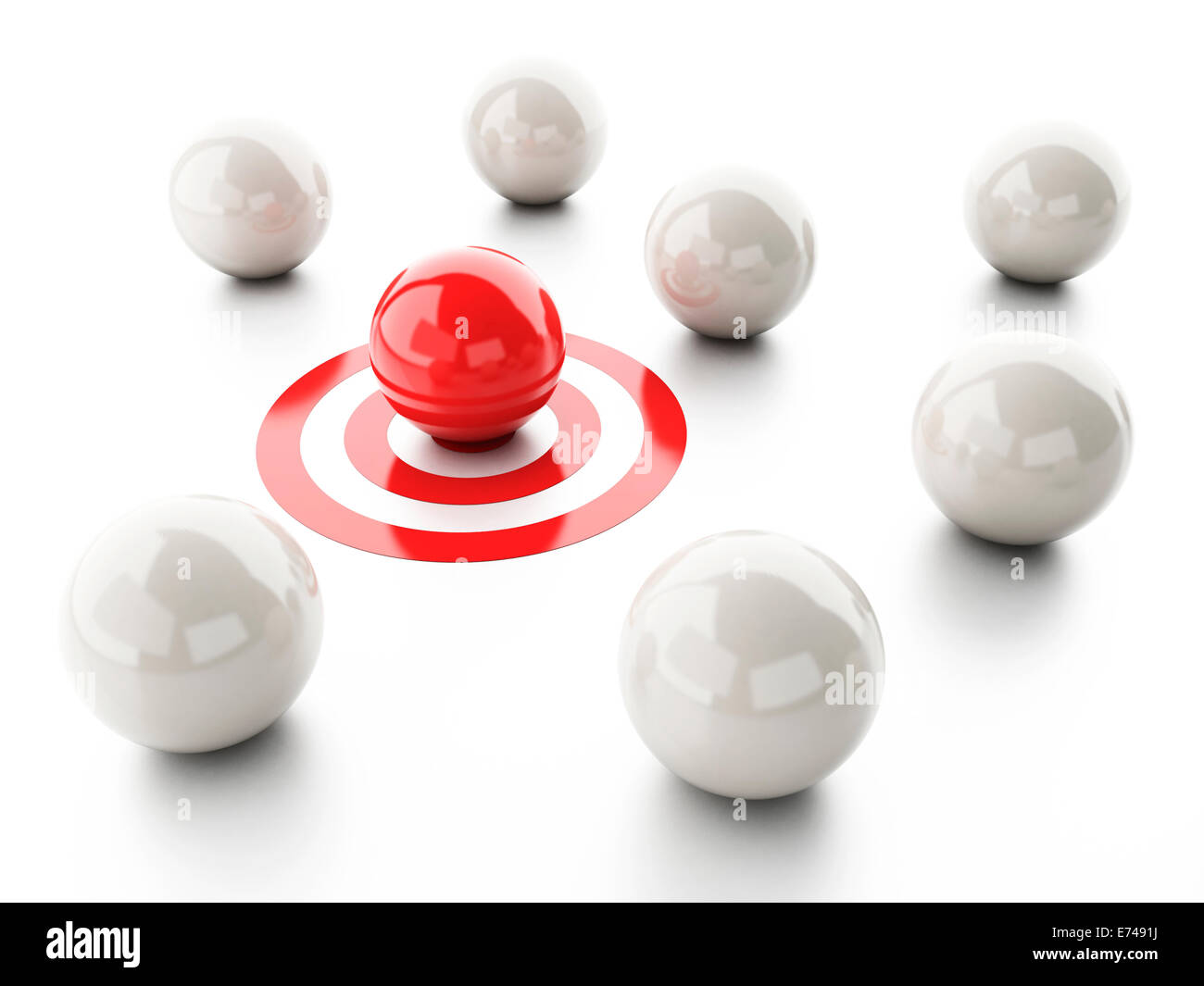 image of 3d red ball on target. business leadership success concept ...