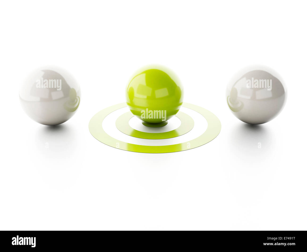 image of 3d green ball on target. business leadership success concept ...