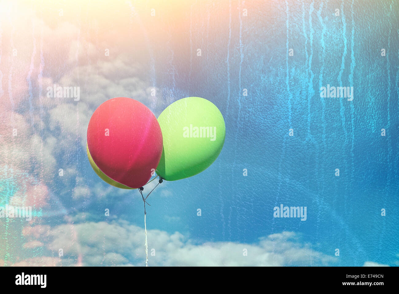 Colorful balloons in a retro style Stock Photo - Alamy