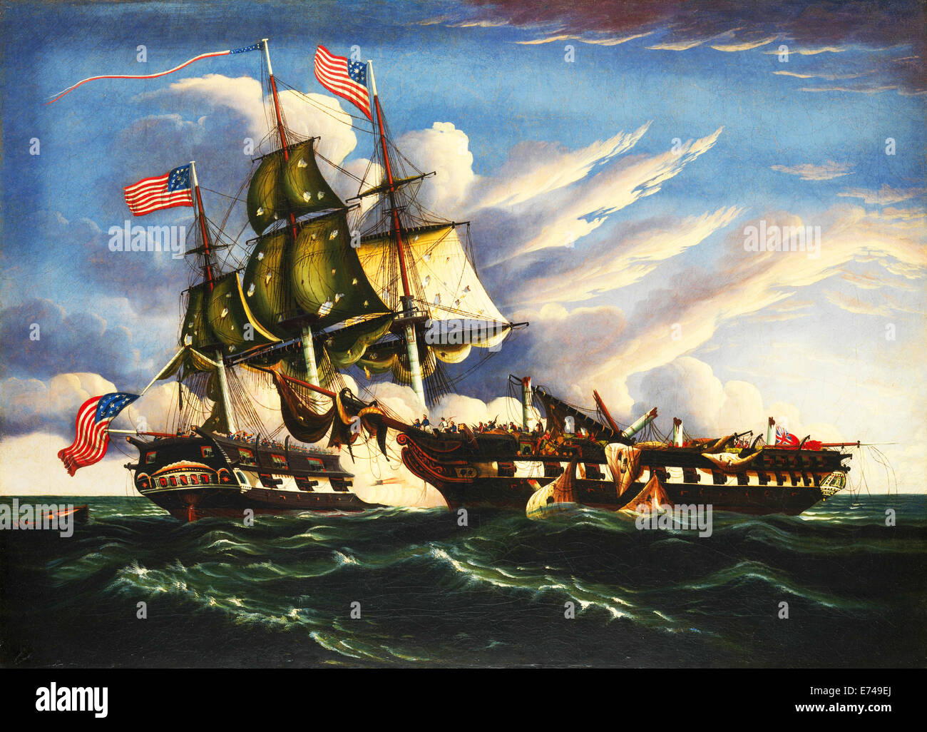 Constitution and guerriere thomas chambers ship painting art tall ships ...