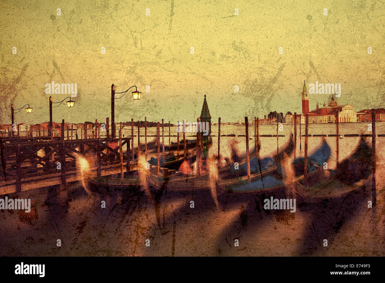 Venice in retro style Stock Photo - Alamy