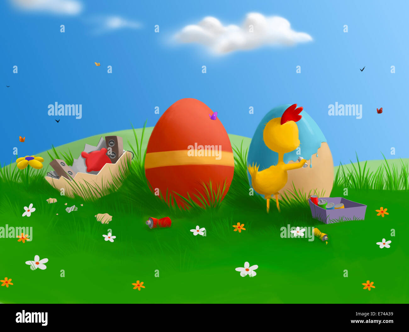 Another easter fun composition Stock Photo - Alamy