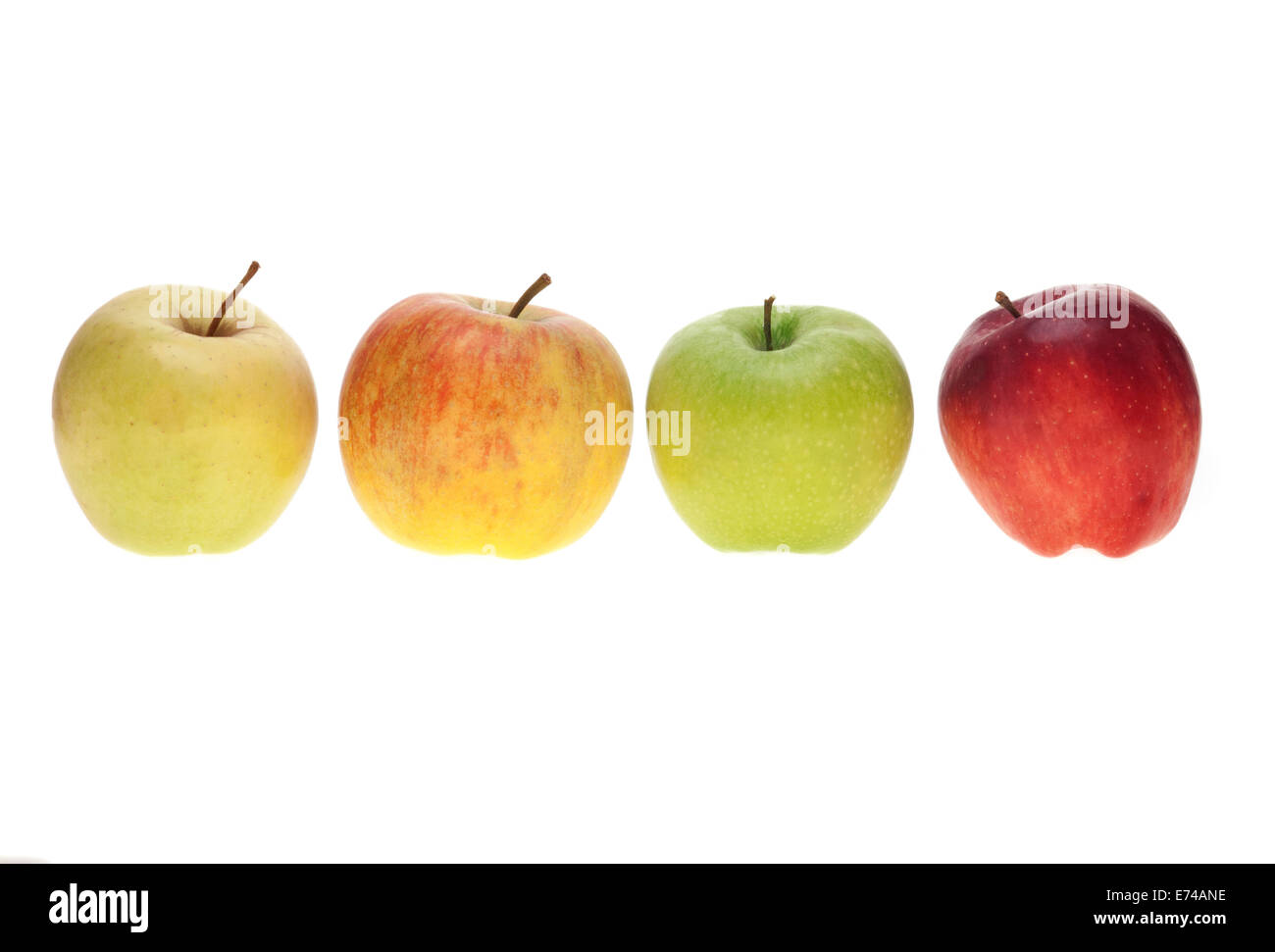 Four different sorts of apples staying together Stock Photo - Alamy