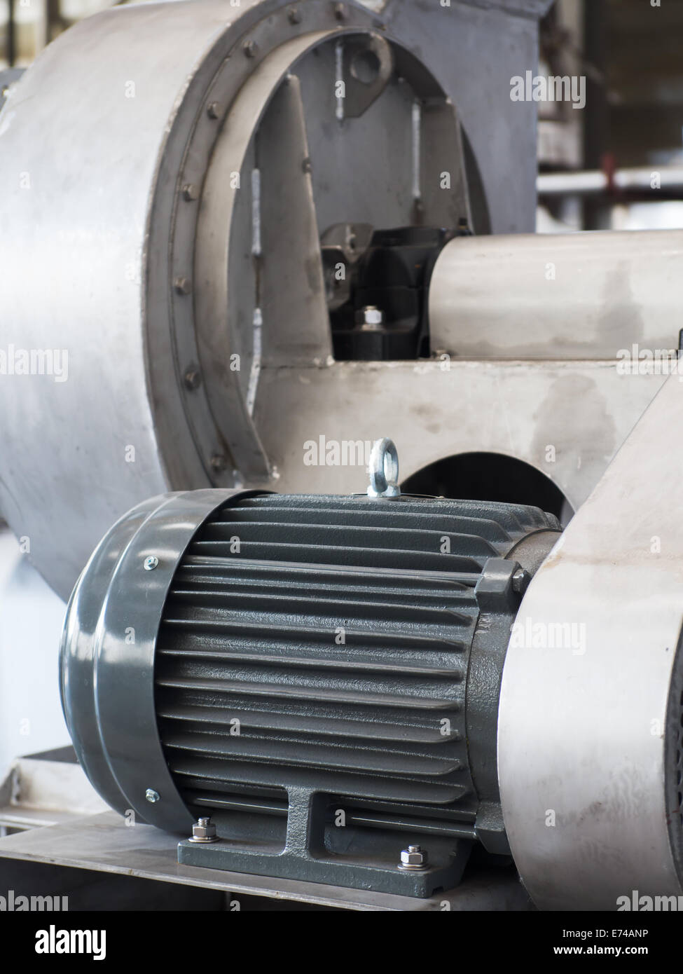 Electric motor as part of industrial ventilation system Stock Photo - Alamy