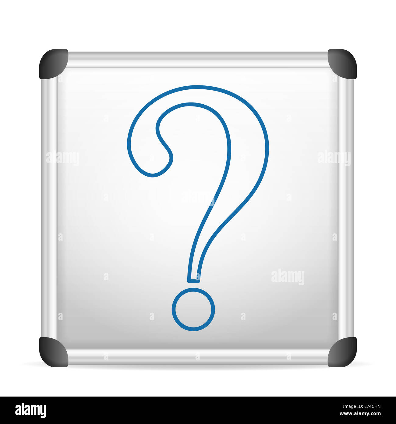 whiteboard question on a white background Stock Photo - Alamy
