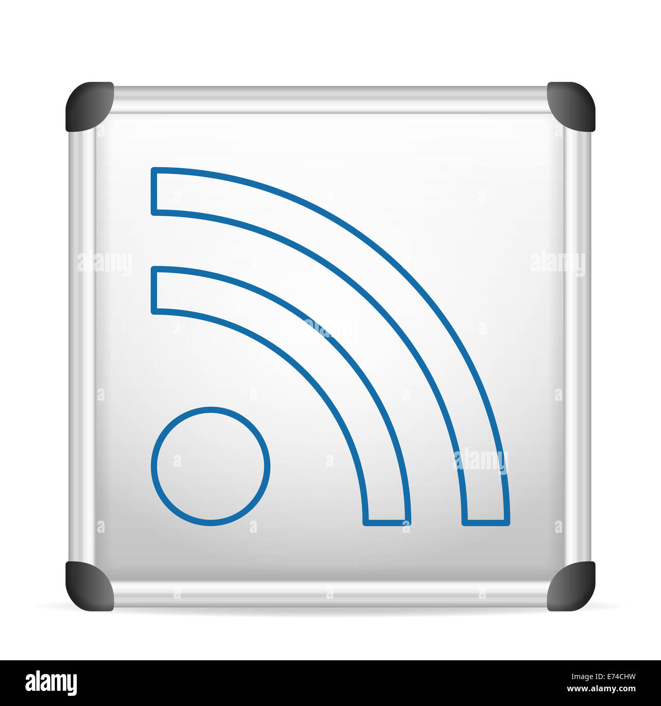 whiteboard RSS on a white background Stock Photo - Alamy