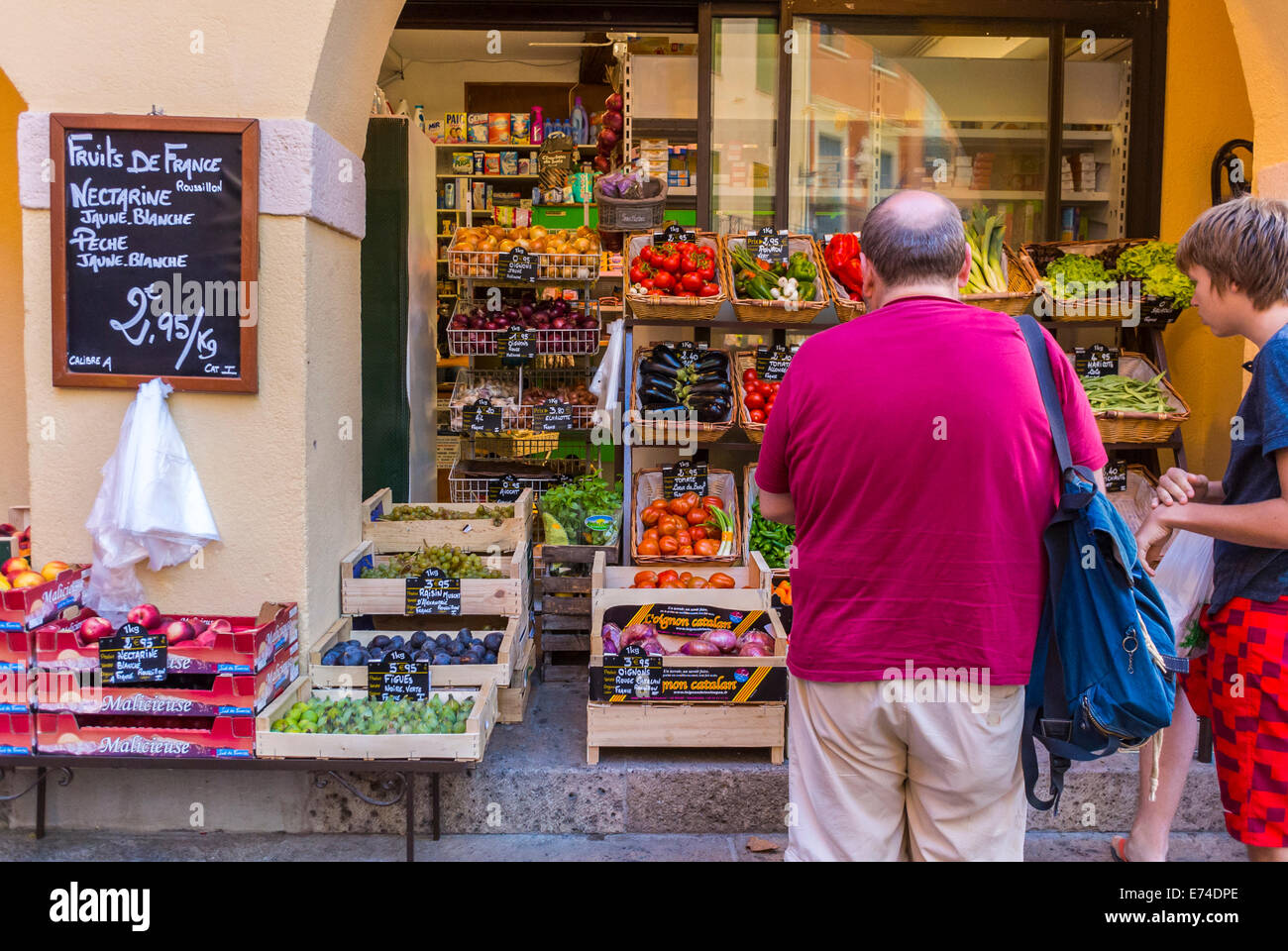 Family shopping local french food store hi-res stock photography and ...