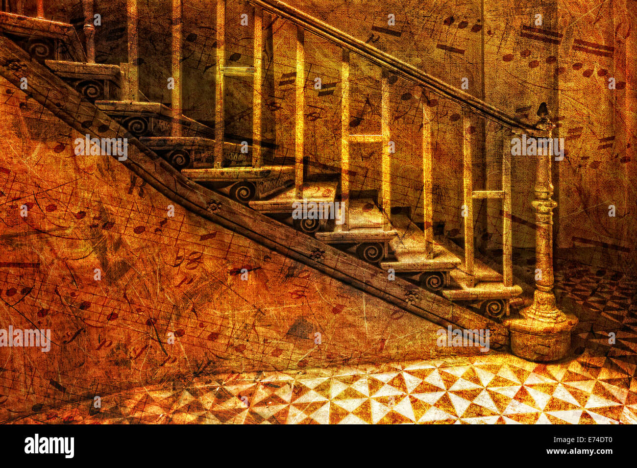 Retro staircase hi-res stock photography and images - Alamy