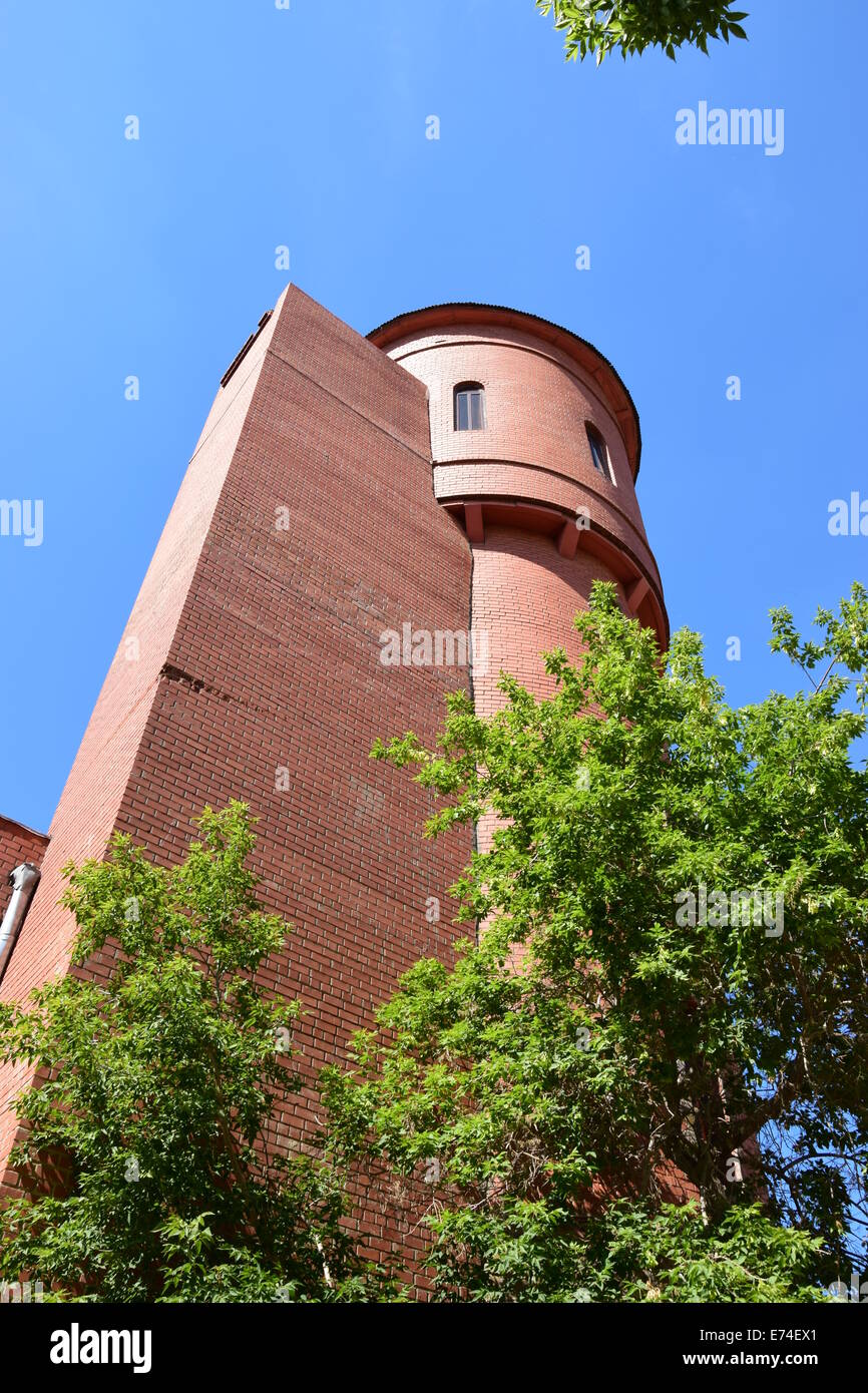 A red brick tower sunlit Stock Photo - Alamy