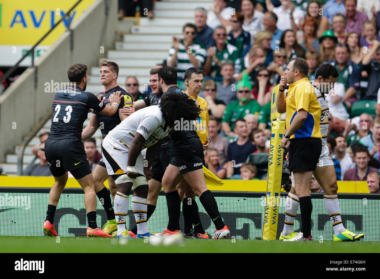 Twickenham, UK. 06th Sep, 2014. Aviva Premiership Rugby. Saracens ...