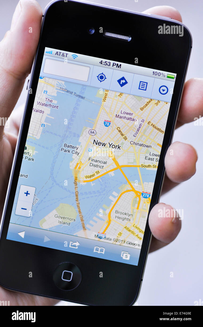 Map phone screen hi-res stock photography and images - Alamy