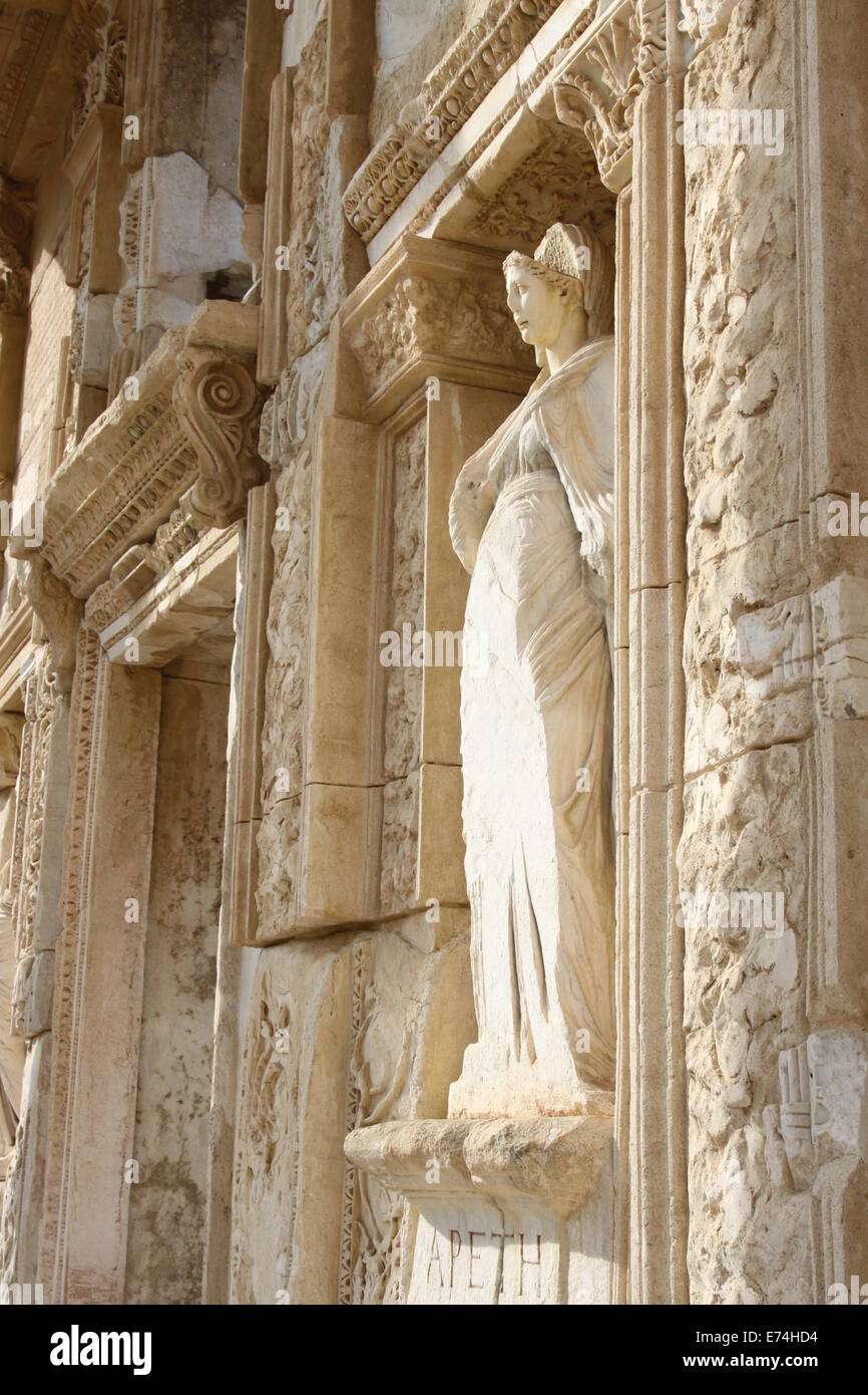 Statue from Library of Celsus, Ephesus, Ismir, Turkey Stock Photo - Alamy