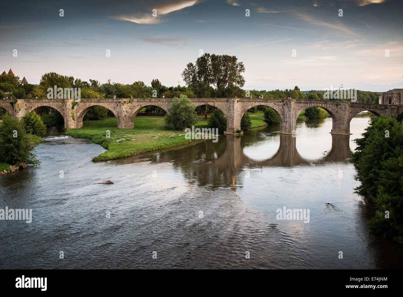 Aude river, Carcassonne town, Languedoc-Roussillon, Aude, France ...