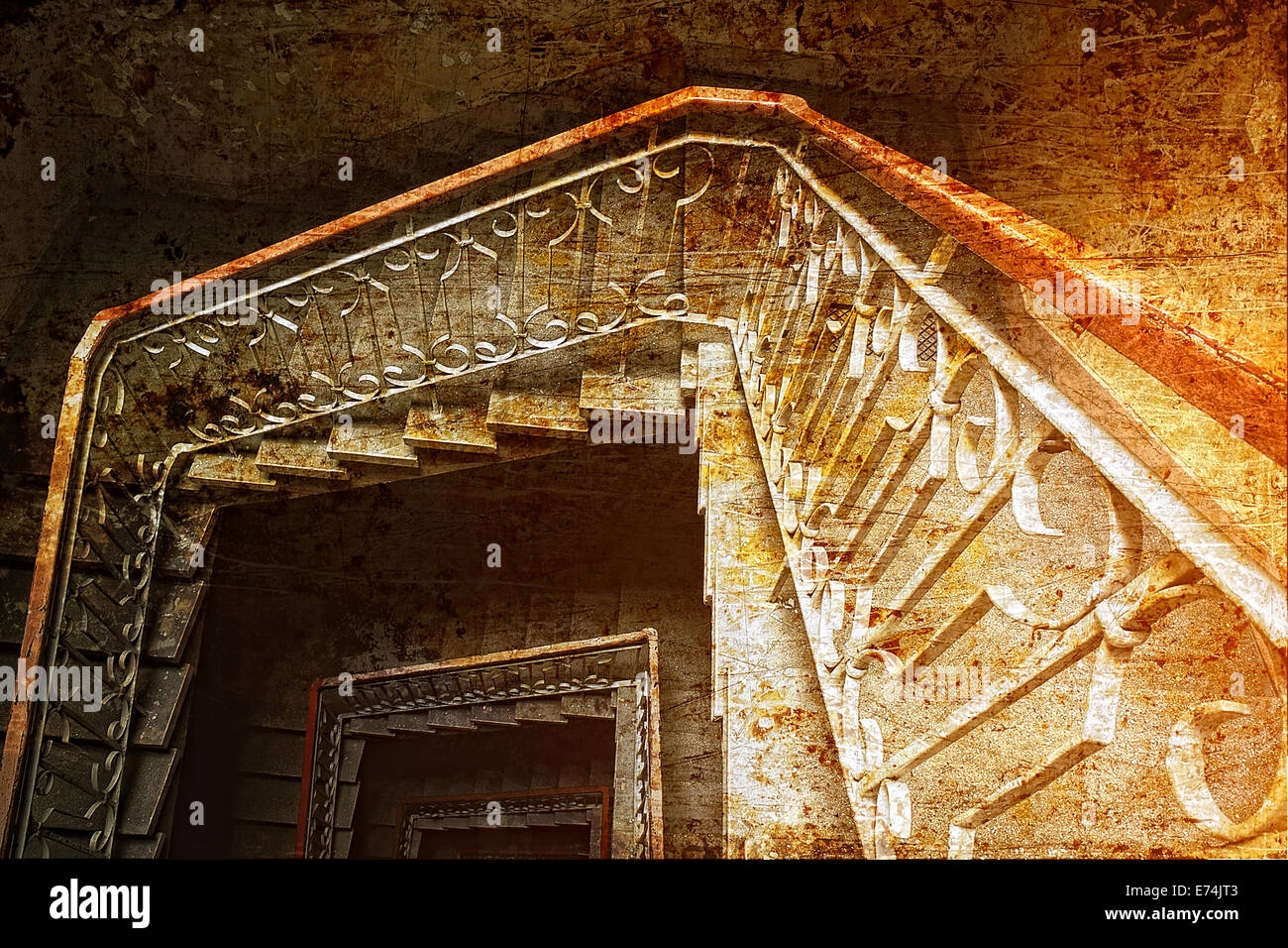 Old stairs in retro style Stock Photo - Alamy