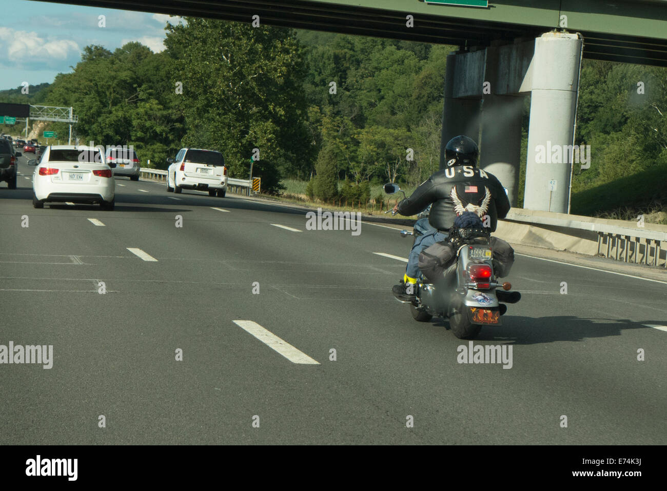 Motorcycle on highway Stock Photo - Alamy