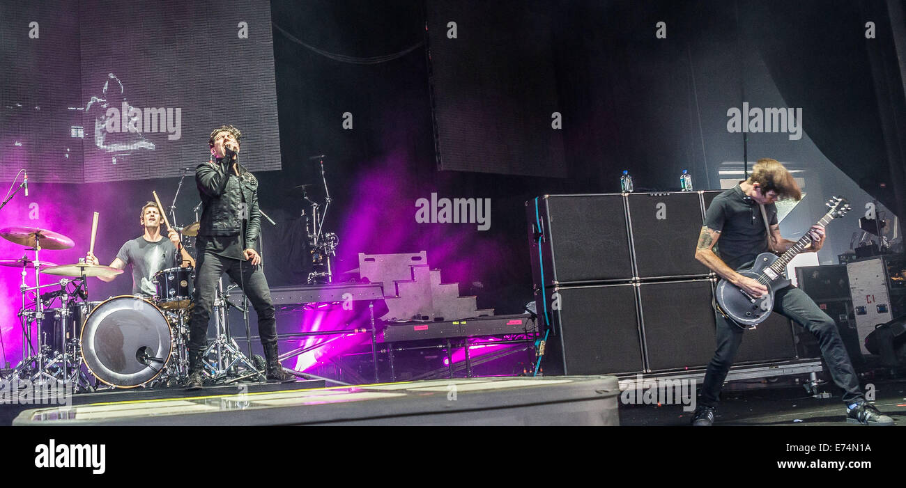 Clarston, MI, USA. 30th Aug, 2014. DAVEY HAVOK, JADE PUGET, and ADAM ...