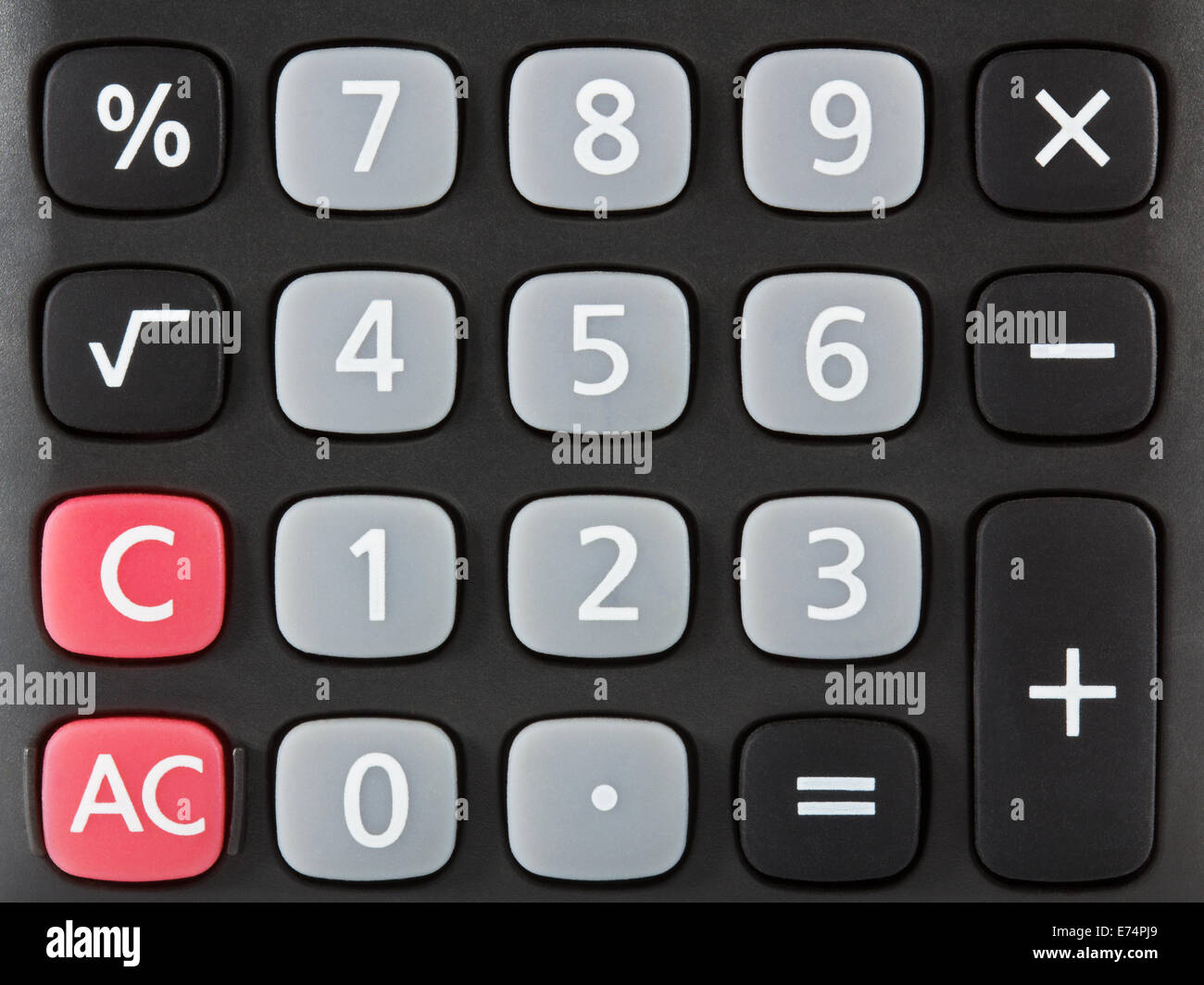 Closeup of black calculator keyboard. Front view Stock Photo - Alamy