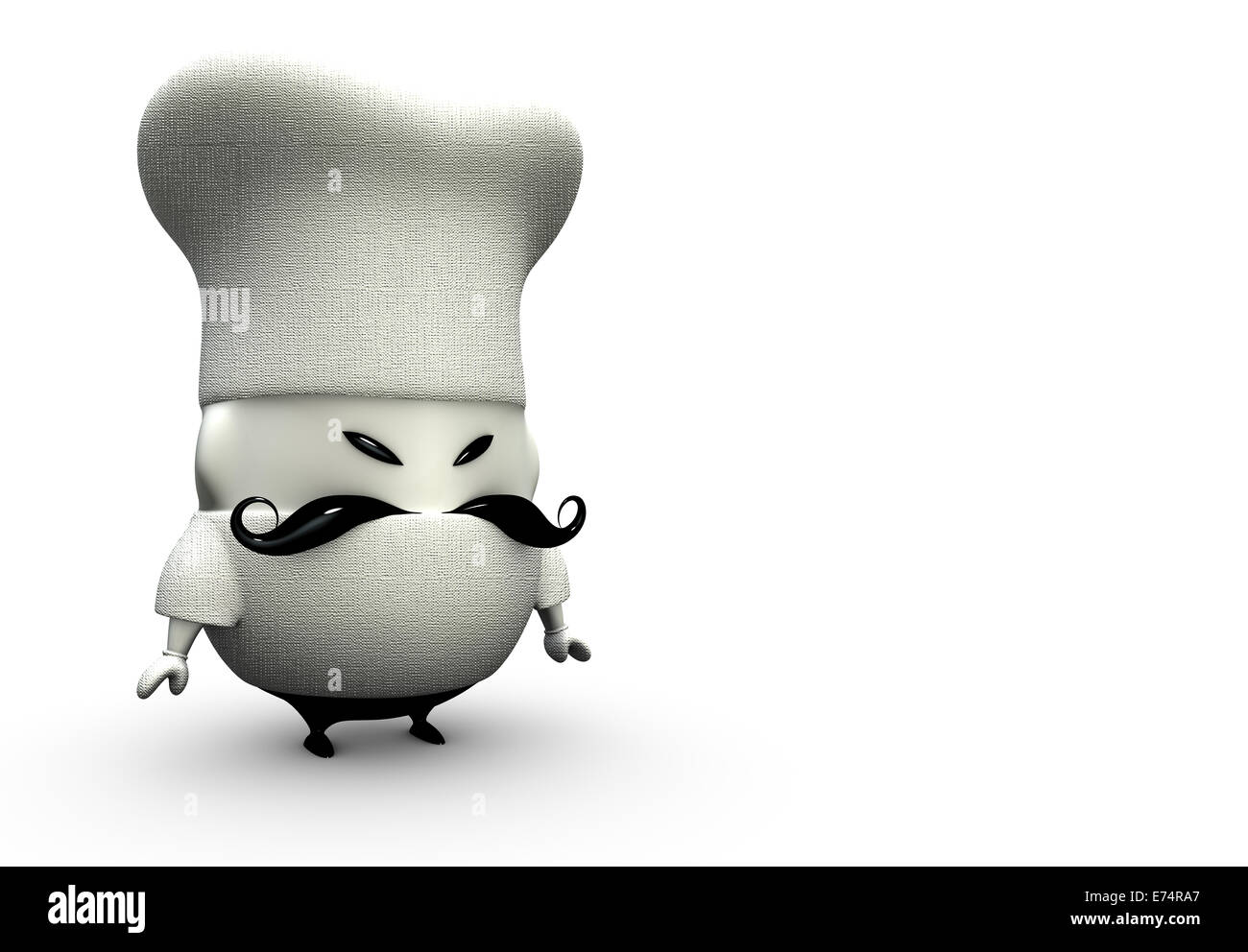 little 3d cartoon cook chef on a white background Stock Photo - Alamy