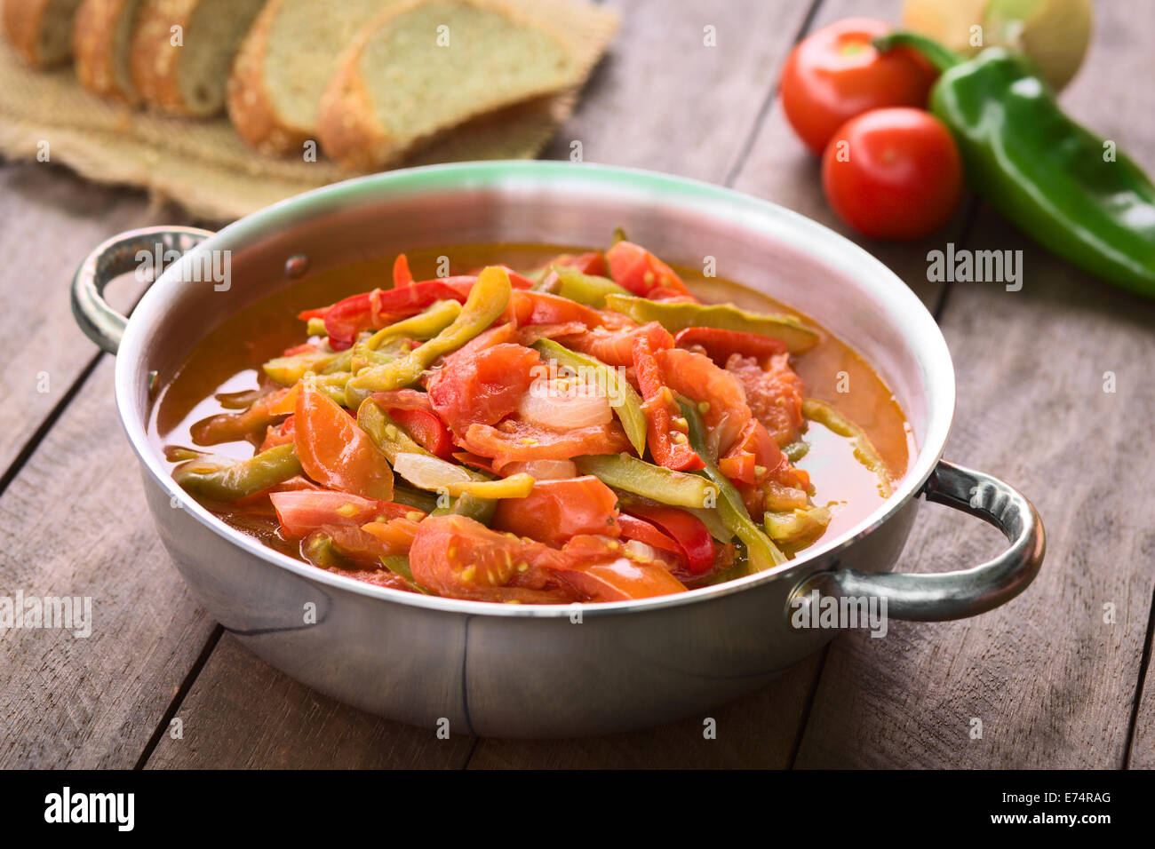 Hungarian traditional dish called Lecso, a vegetarian stew made of ...