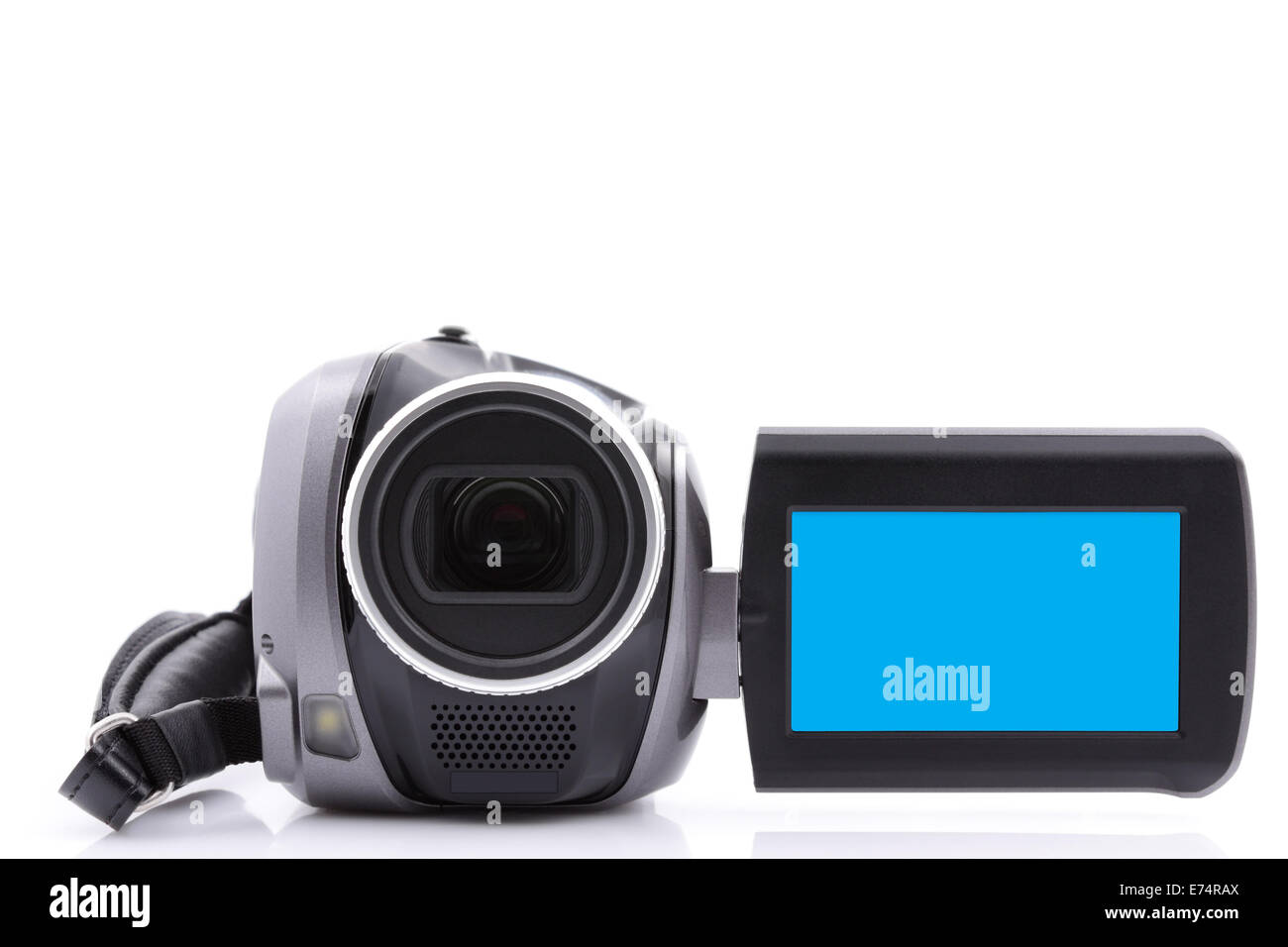 Digital video camera with empty display - over white background Stock ...