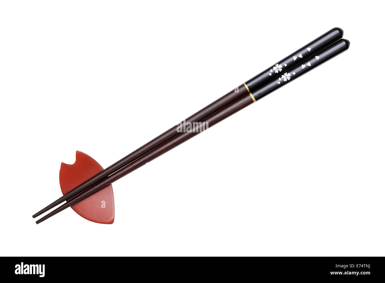 Chopsticks and chopsticks rest isolated on white background Stock Photo ...