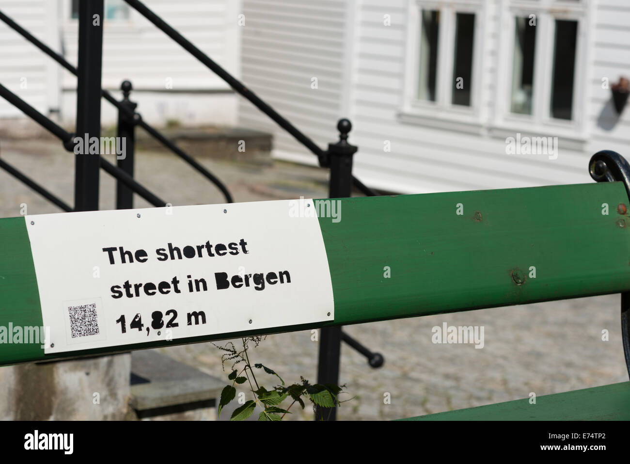 The self proclaimed "shortest street in Bergen". Bergen, Norway Stock ...