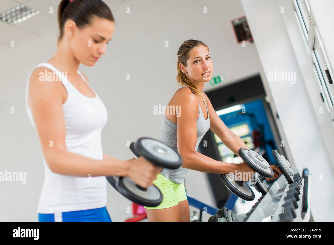 Young women training in the gym Stock Photo - Alamy