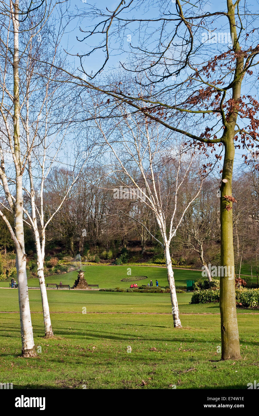 Miller Park, Preston, Lancashire, on a bright and clear spring day ...