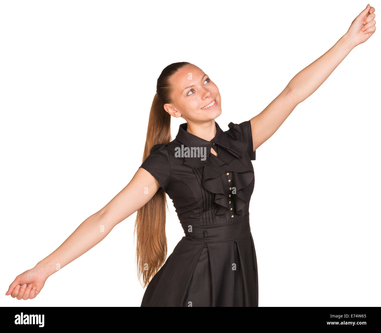 Happy young woman arms open Stock Photo - Alamy