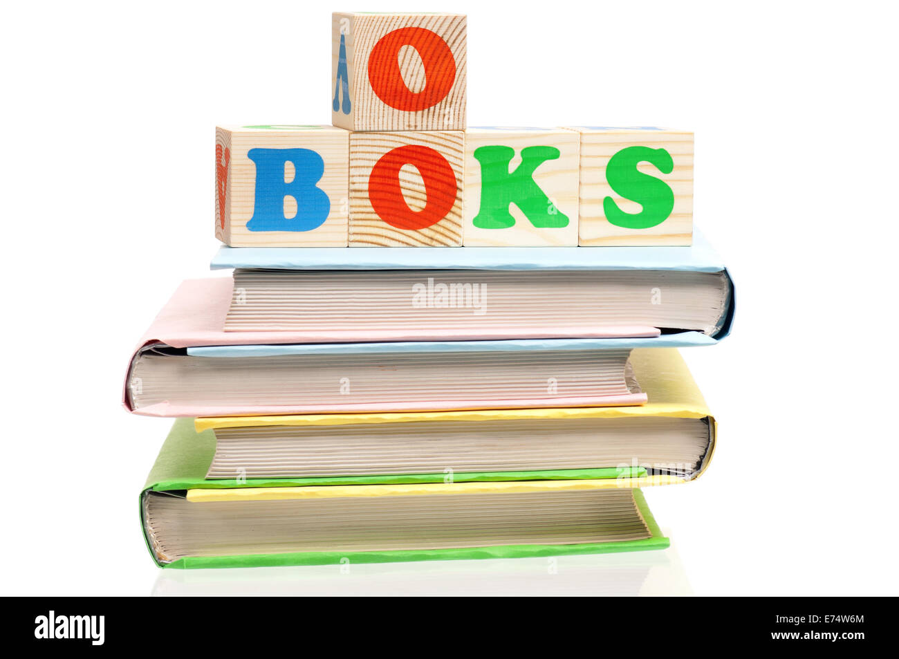 Books with blocks Stock Photo - Alamy