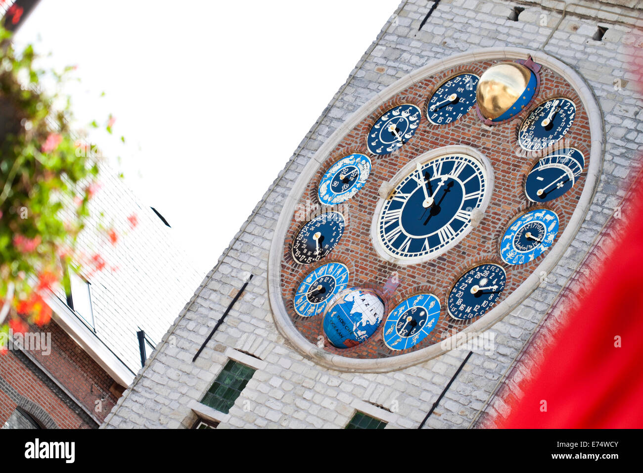 The Jubilee or Centenary clock on the front of the Zimmer Tower in Lier ...