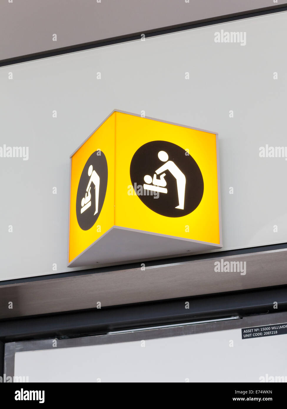 Baby changing sign, England Stock Photo - Alamy