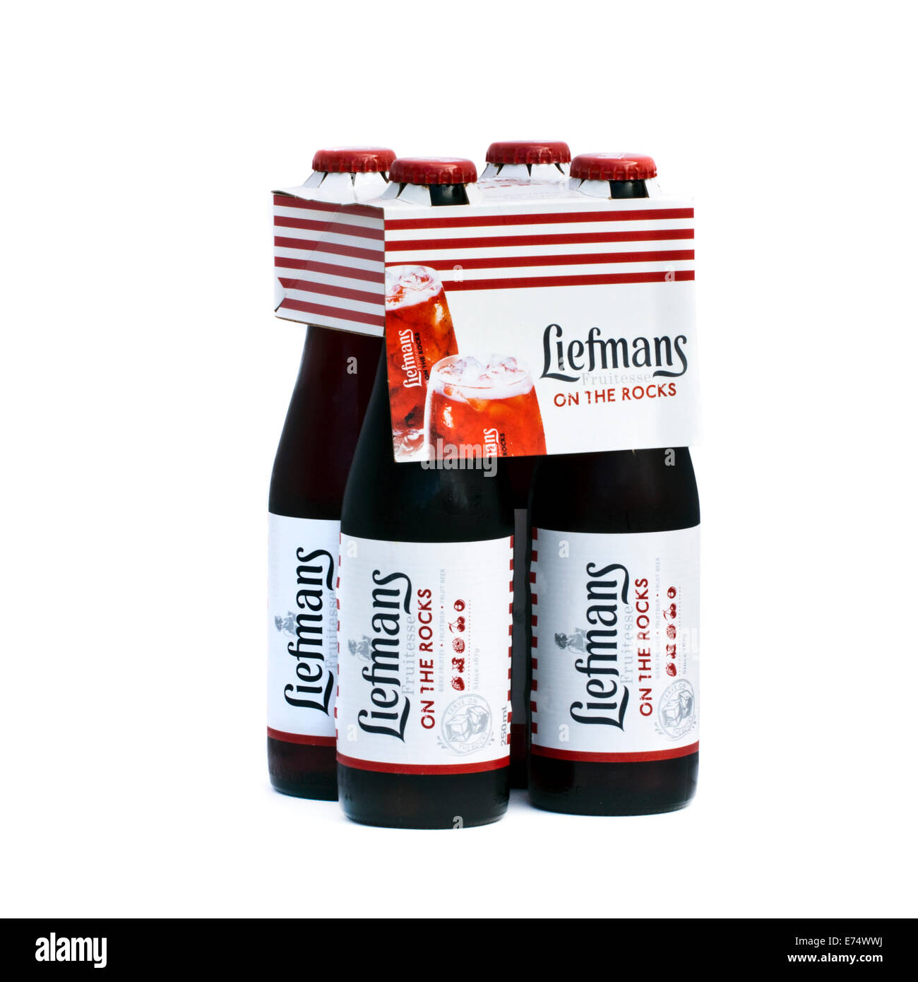 Bottles of Liefmans "On-The-Rocks" Belgian fruity Kriek beer Stock ...
