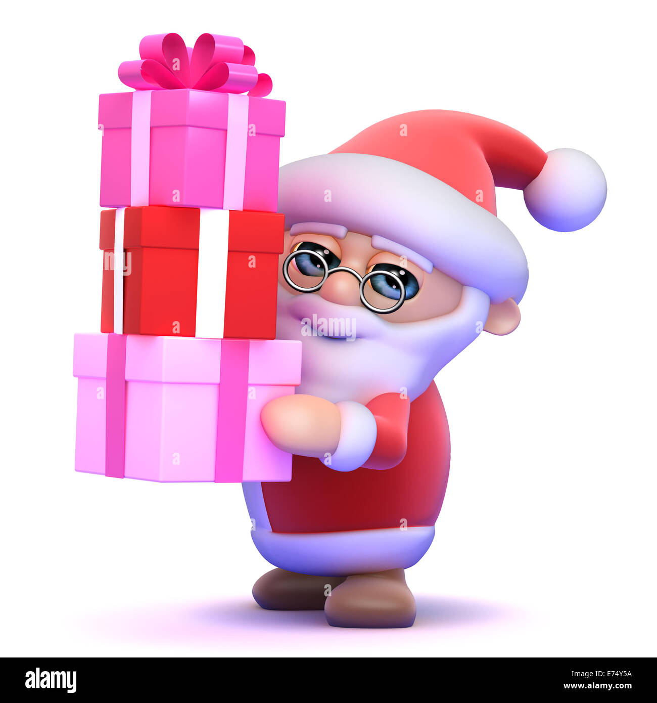 3d render of Santa Claus carrying lots of gifts Stock Photo - Alamy