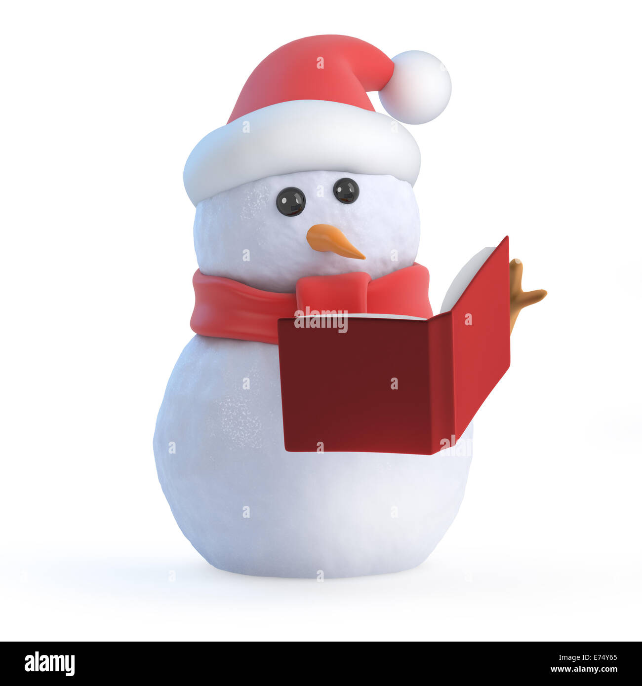 3d render of a snowman reading a book Stock Photo - Alamy