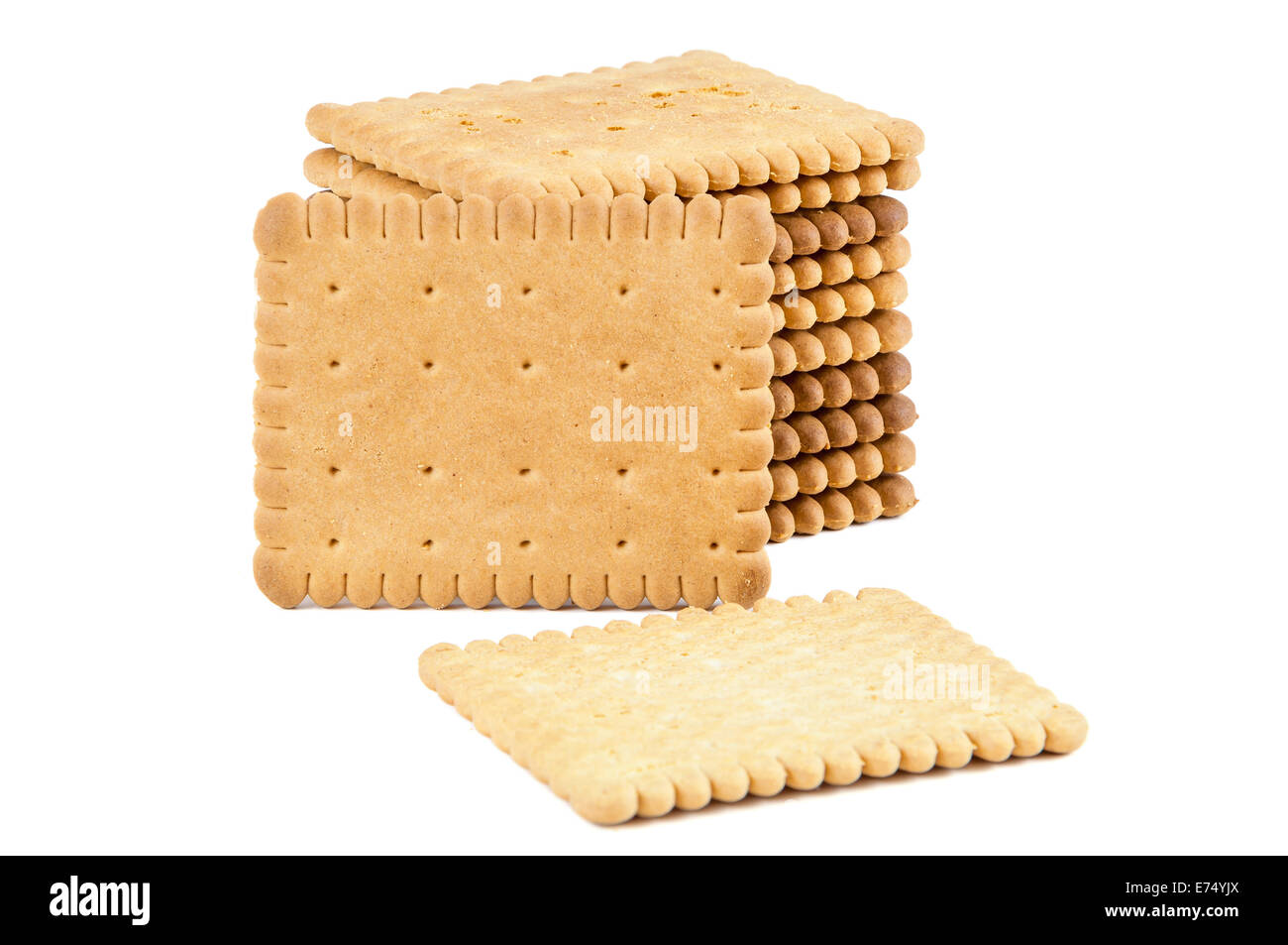 Stack of tasty biscuits isolated on white background Stock Photo - Alamy