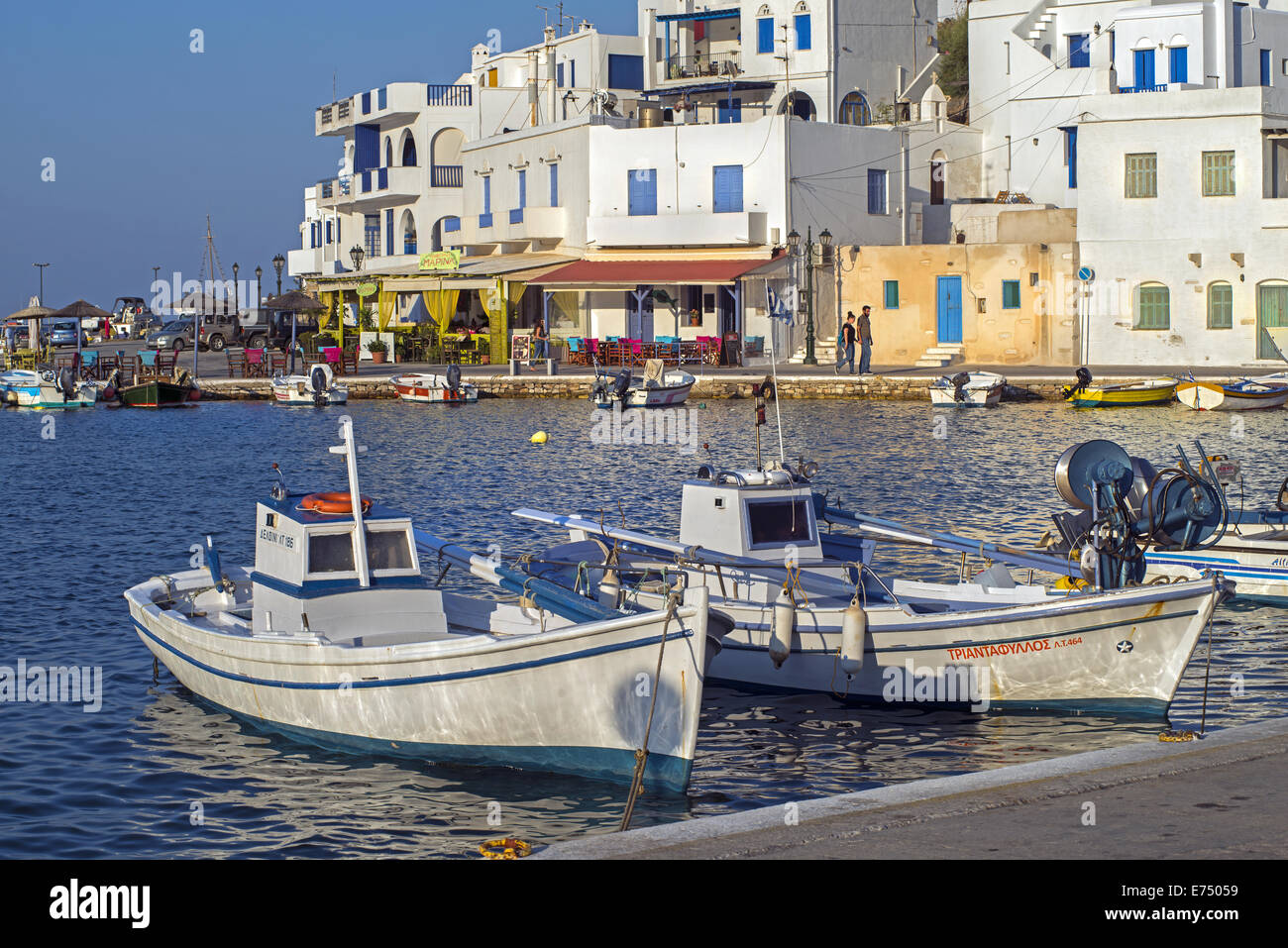 View of Panormos village in Tinos island, Cyclades, Greece Stock Photo ...