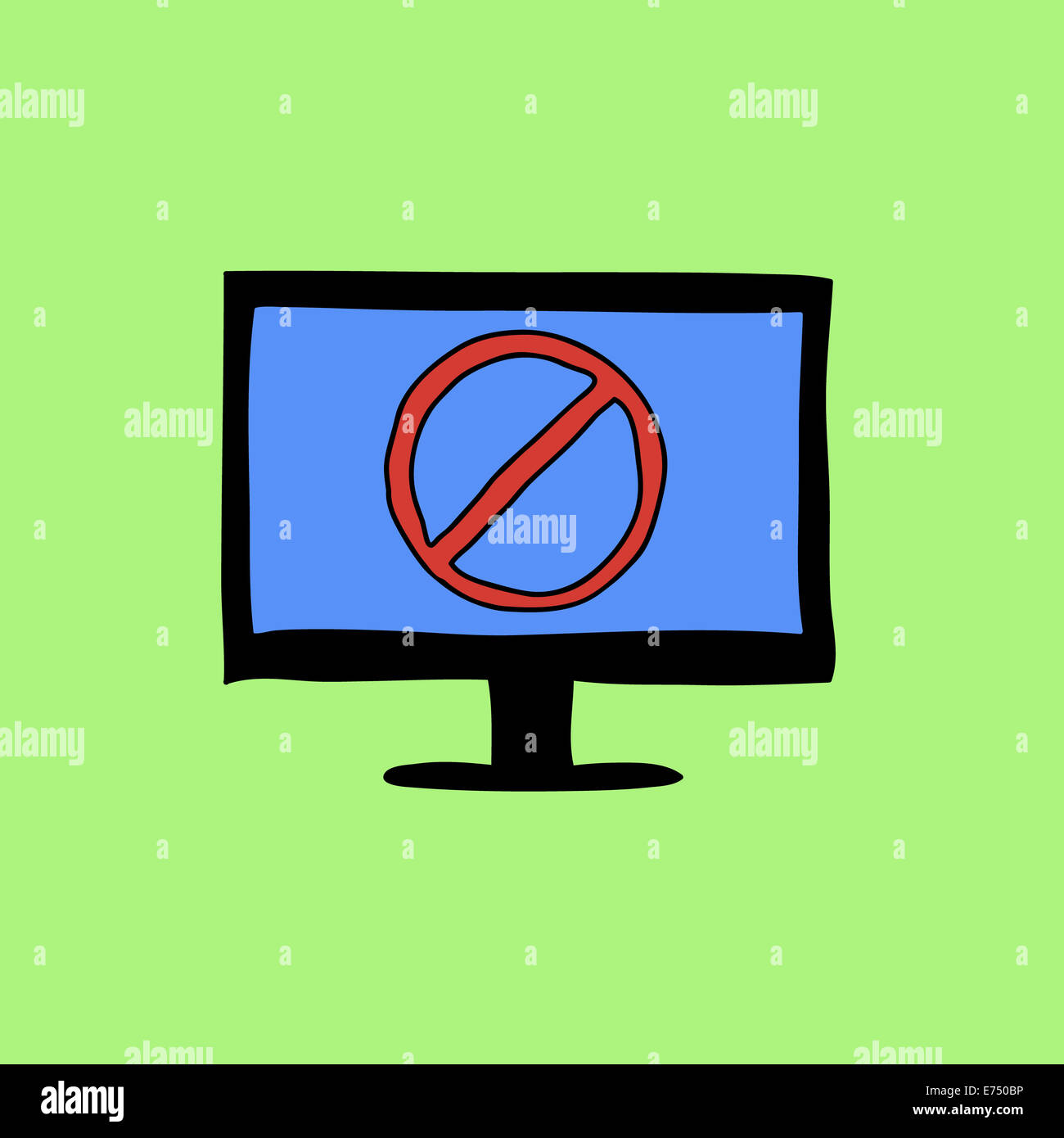 Doodle color deny sign Stock Photo - Alamy