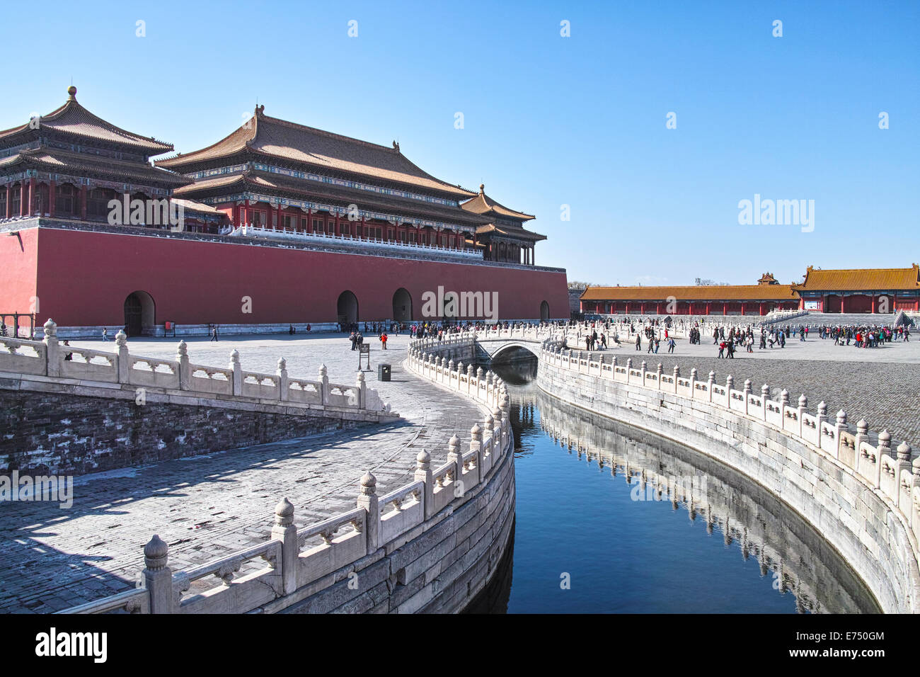 Meridian Gate and thr river in Forbidden City Stock Photo - Alamy