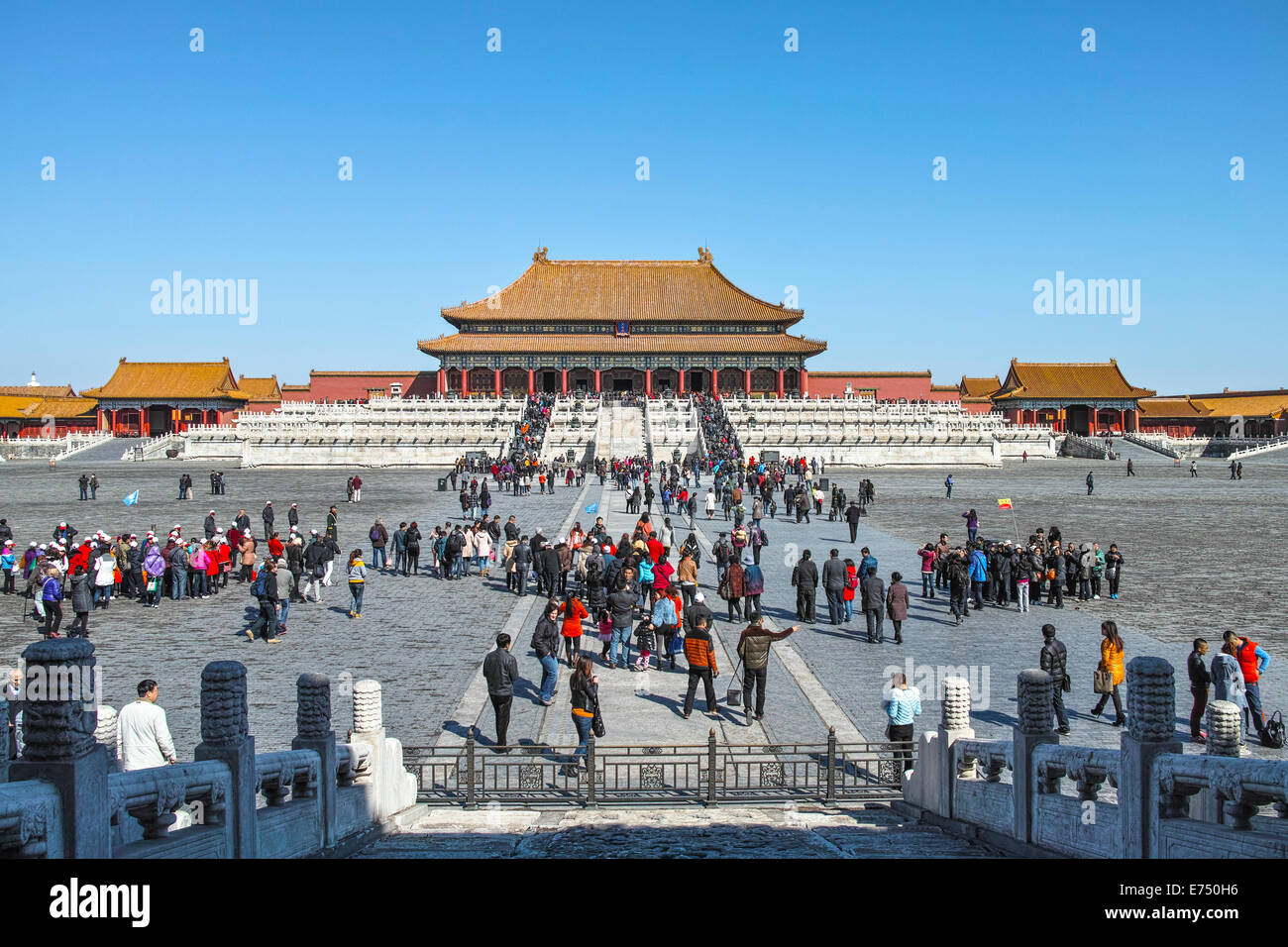Tourists visit TaiHe Hall of Forbidden City Stock Photo - Alamy