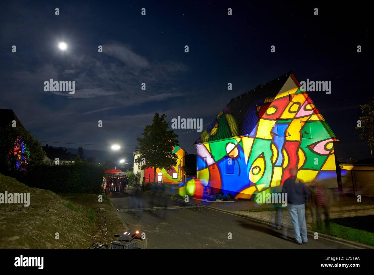 Morbach-Hundheim, Germany. 6th Sep, 2014. The illuminated village ...