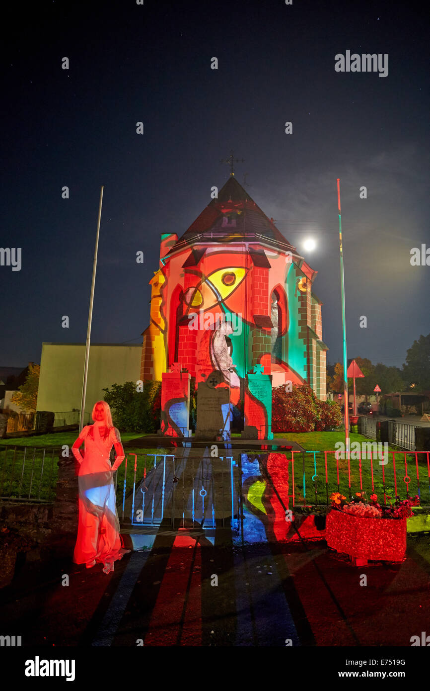 Morbach-Hundheim, Germany. 6th Sep, 2014. The illuminated village ...