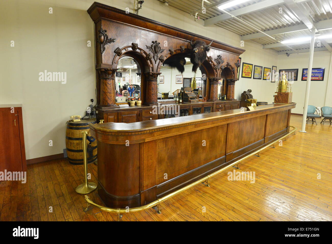 A genuine American wild west bar circa 1852 taken from an old building ...
