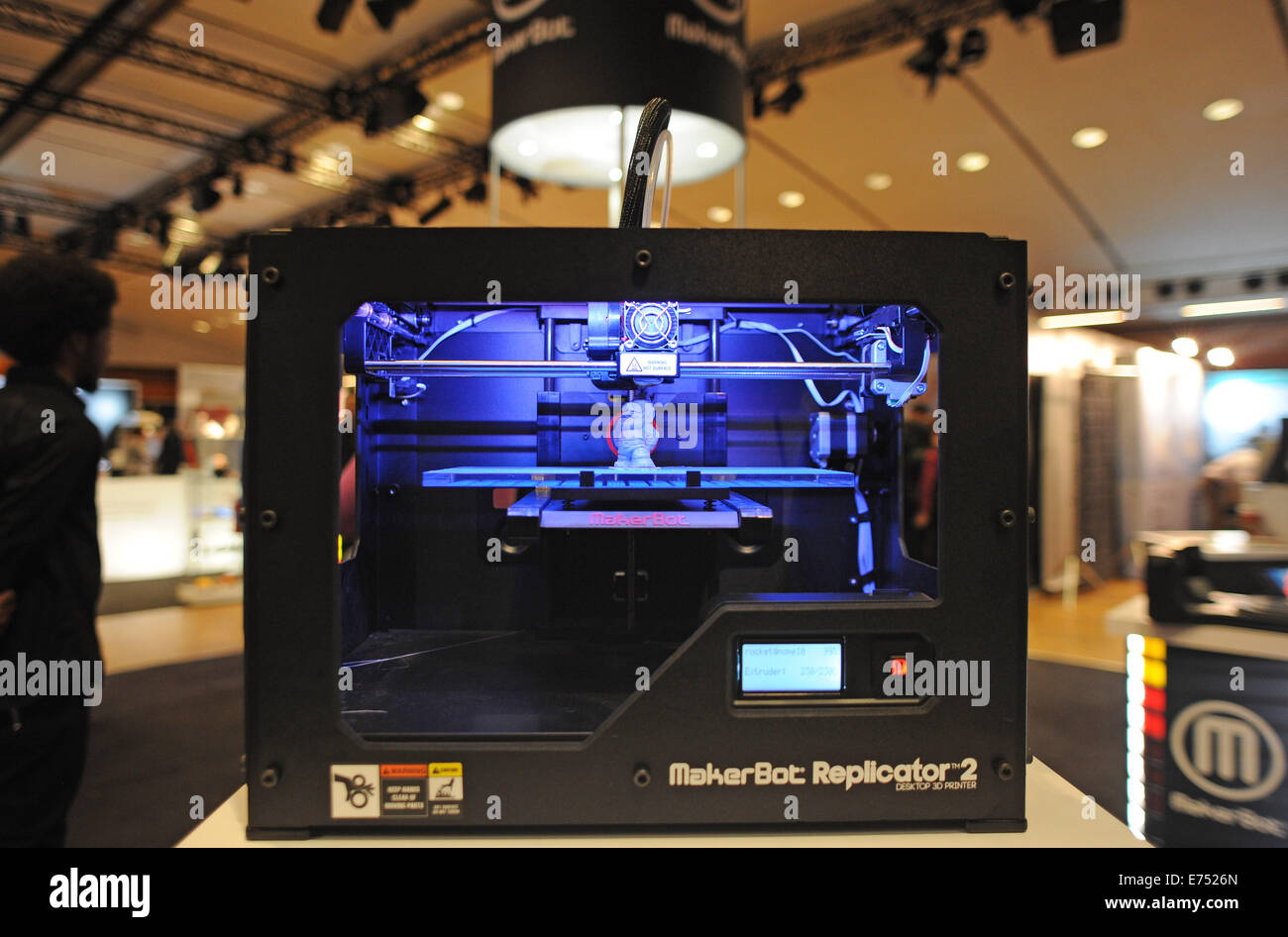 3D printers on display during the Paris 3D printshow, an event ...